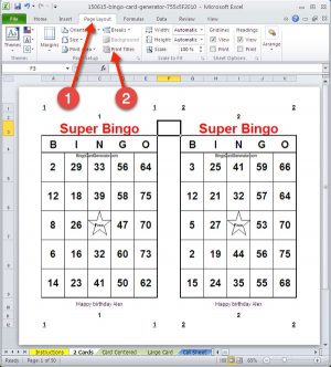 How to modify page layout? - Bingo Card Generator